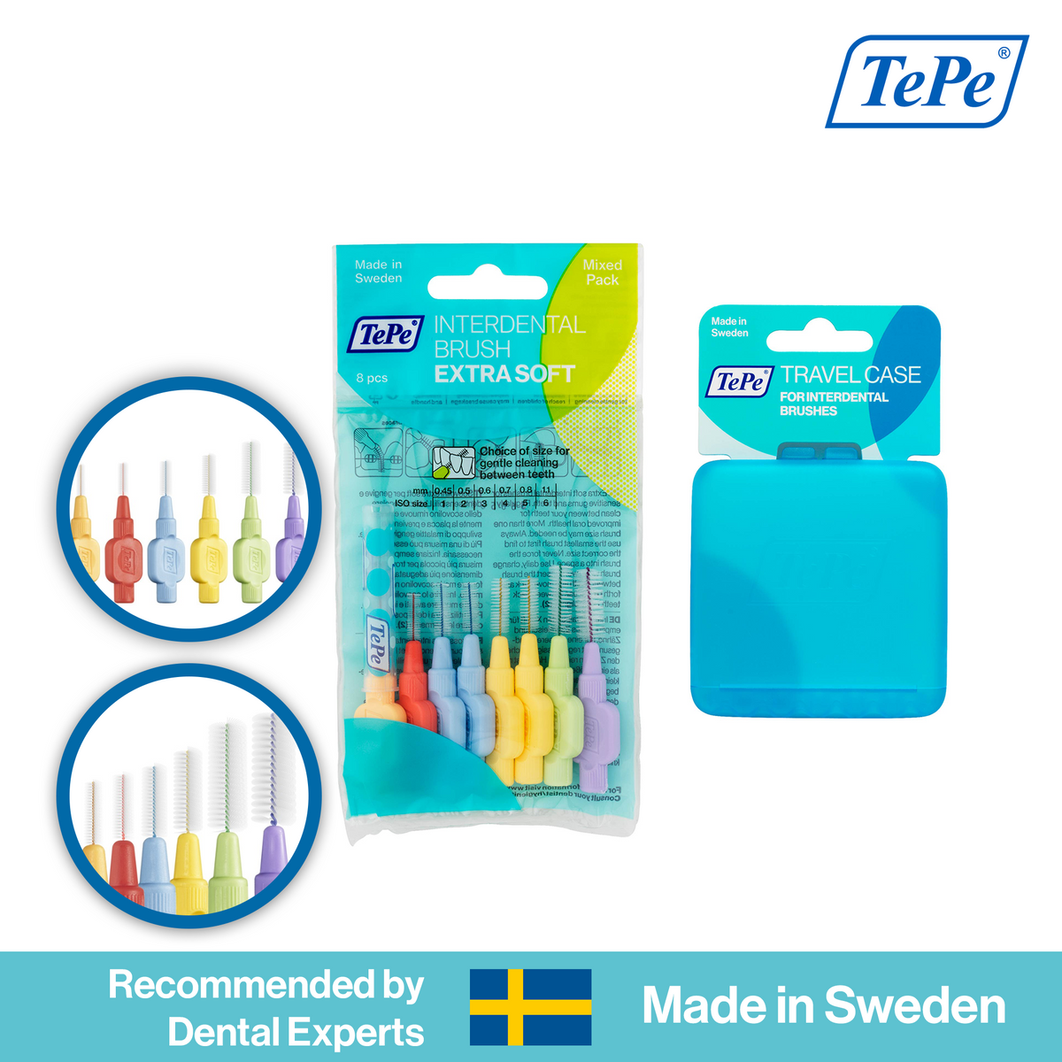 TePe Extra Soft Interdental Brushes Mixed Pack + Case – TePe Philippines